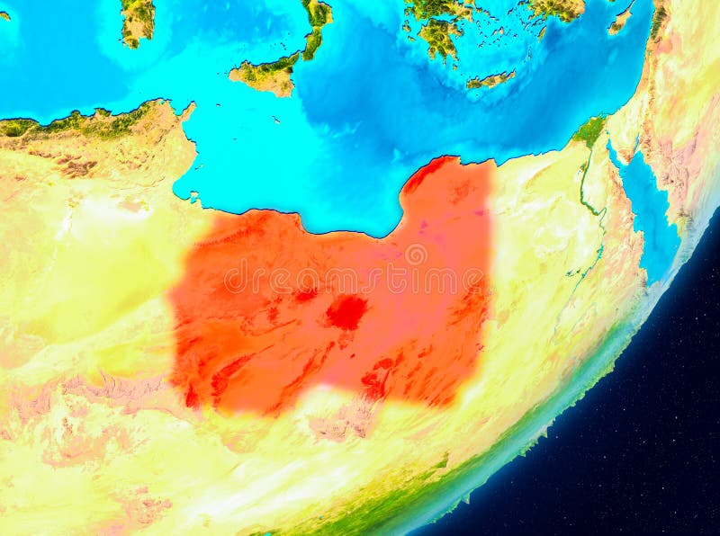 Libya in red stock illustration. Illustration of libya - 80790121