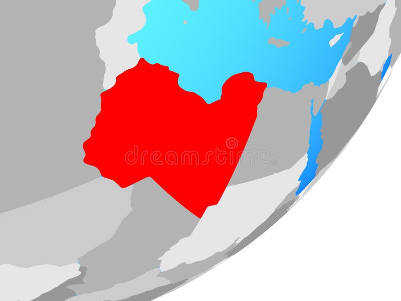 Map of Libya on globe stock illustration. Illustration of country ...