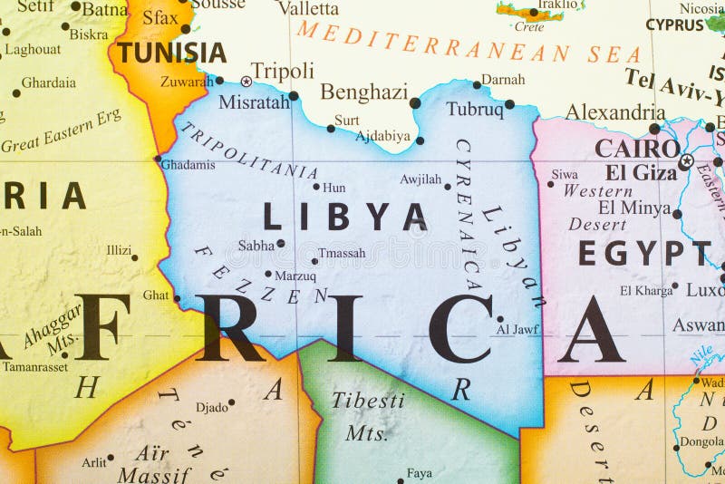 Map of Libya stock image. Image of destination, bangui - 173476315