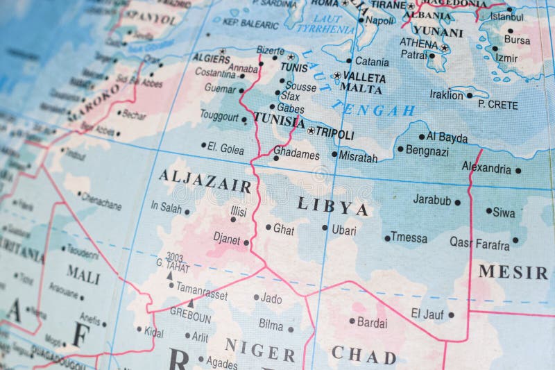 Map of Libya and Other North Africa. Stock Photo - Image of lebanon ...