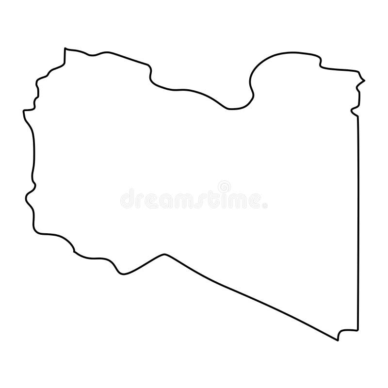 Map of Libya - outline stock illustration. Illustration of africa ...
