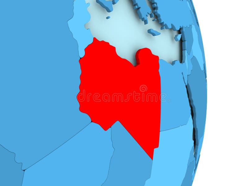 Map of Libya in red stock illustration. Illustration of country - 101899796
