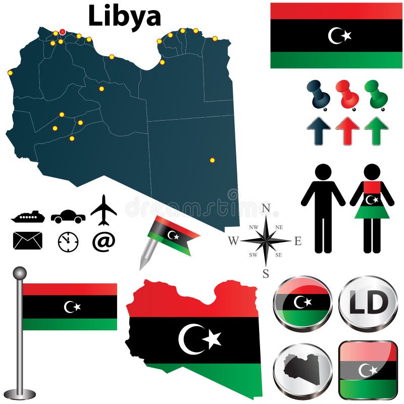 Libya map stock vector. Illustration of govern, gaddafi - 14306310