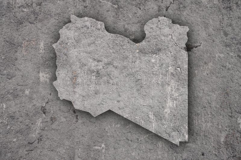 Map of Libya on Weathered Concrete Stock Photo - Image of outline ...