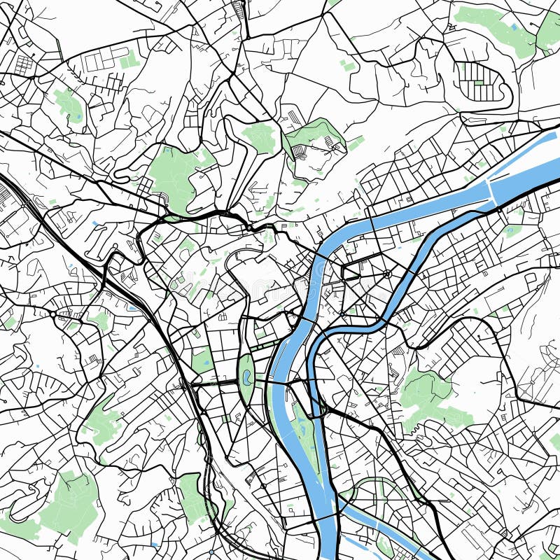 Map of Liege. stock illustration. Illustration of artwork - 306588084