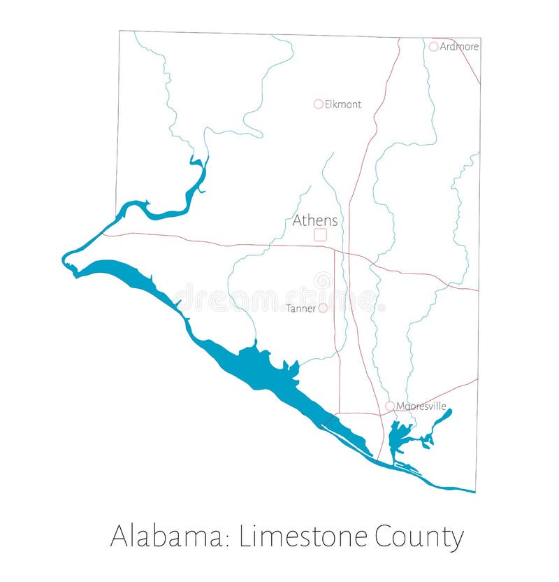 Map of Limestone County in Alabama Stock Vector - Illustration of ...