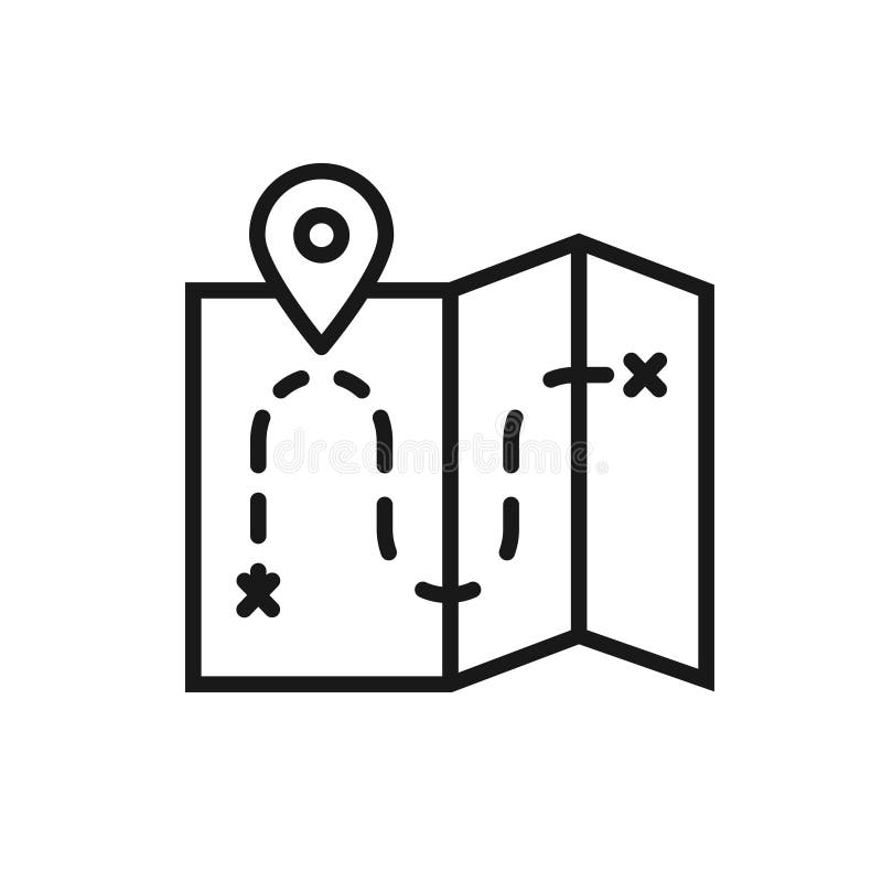 Map Line Icon. Location Sign and Symbol. Stock Vector - Illustration of ...