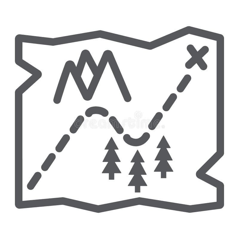 Map Line Icon, Travel and Navigation, Paper Map Sign, Vector Graphics ...