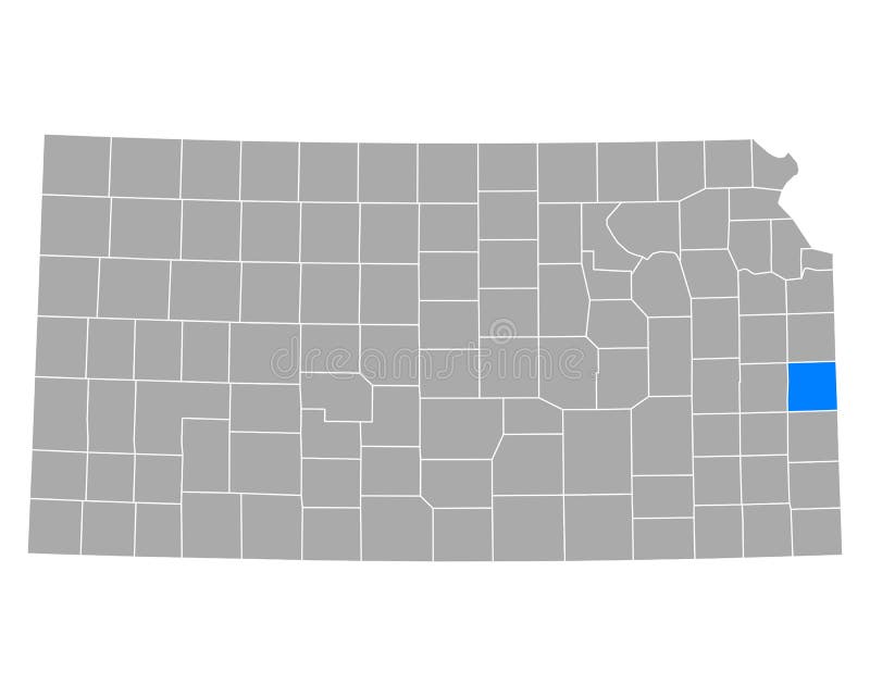 Map of Linn in Kansas stock vector. Illustration of blue - 186187861