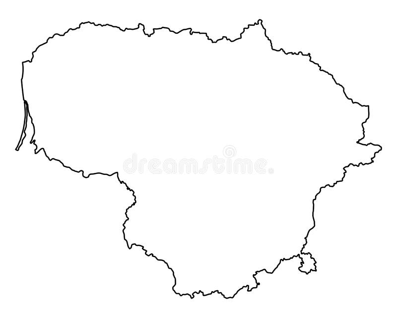 Contour map of Lithuania stock vector. Illustration of nation - 4970477