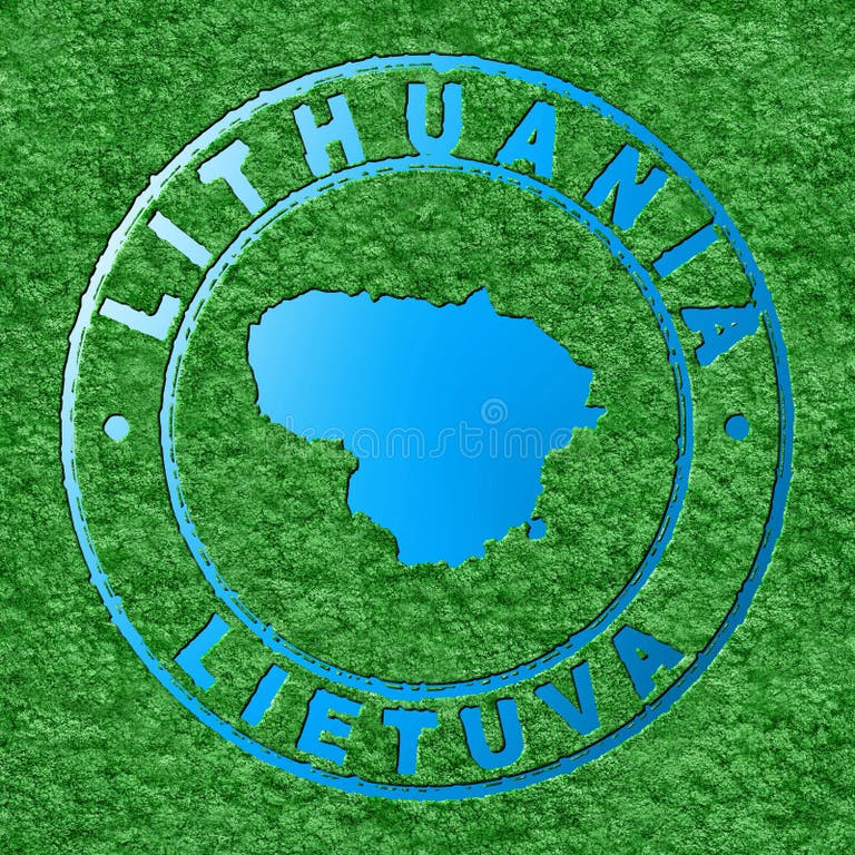 Map of Lithuania, Forest with Water Map Stock Illustration ...