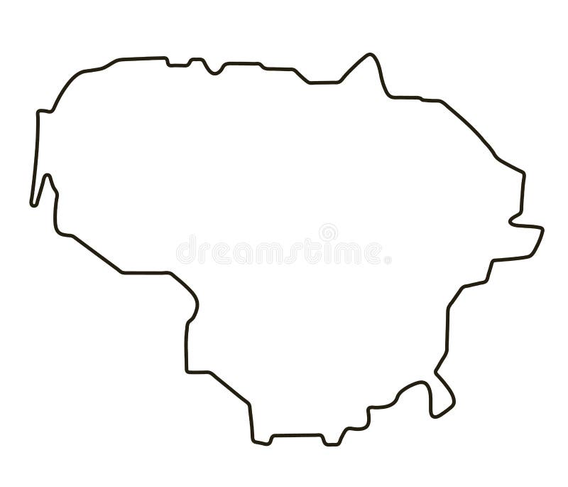 Map of Lithuania. Outline Map Vector Illustration Stock Vector ...
