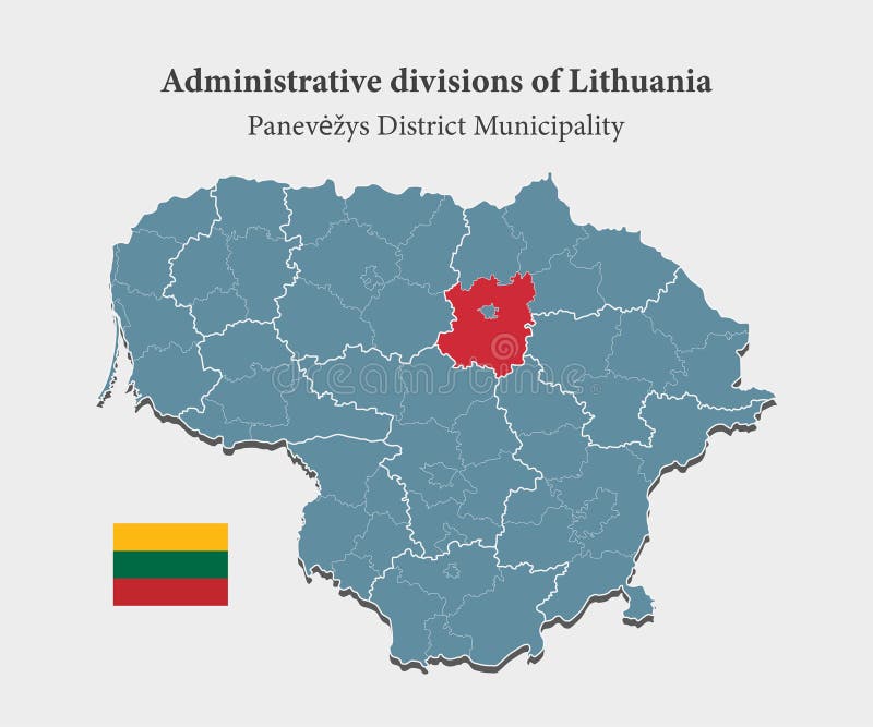 Map Lithuania Panevezys District Municipality Stock Vector ...