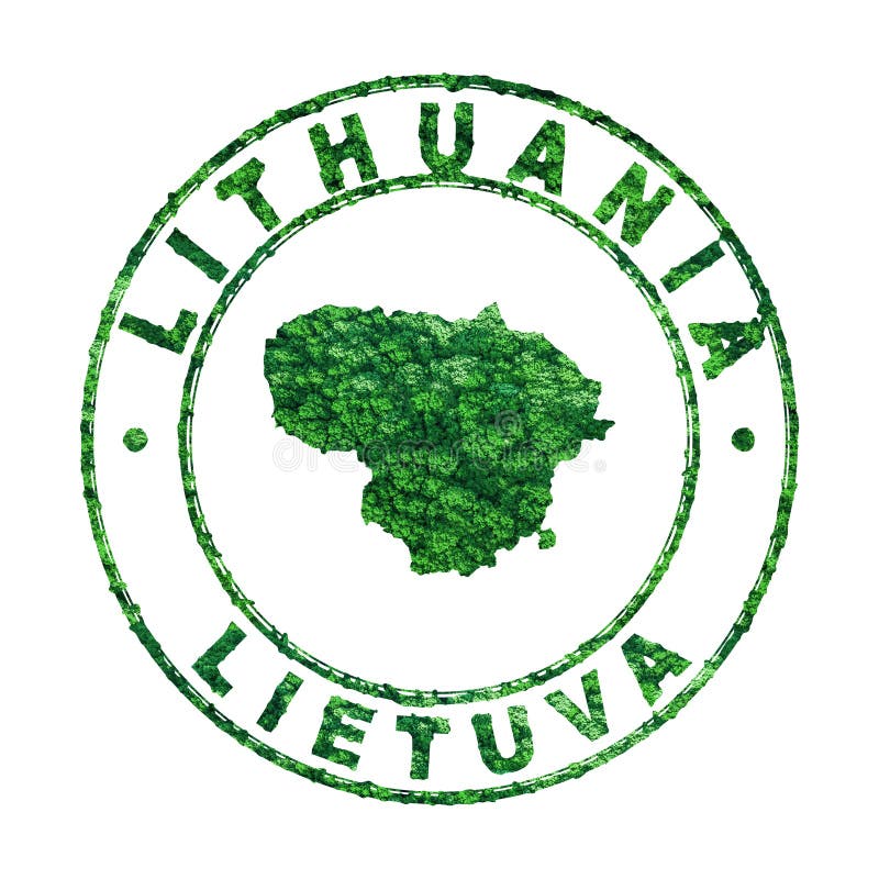 Map of Lithuania, Postal Stamp, Sustainable Development, CO2 Emission ...