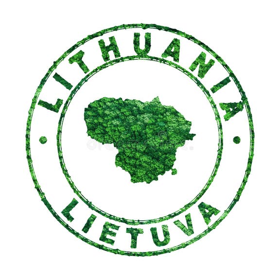 Map of Lithuania, Postal Stamp, Sustainable Development, CO2 Emission ...