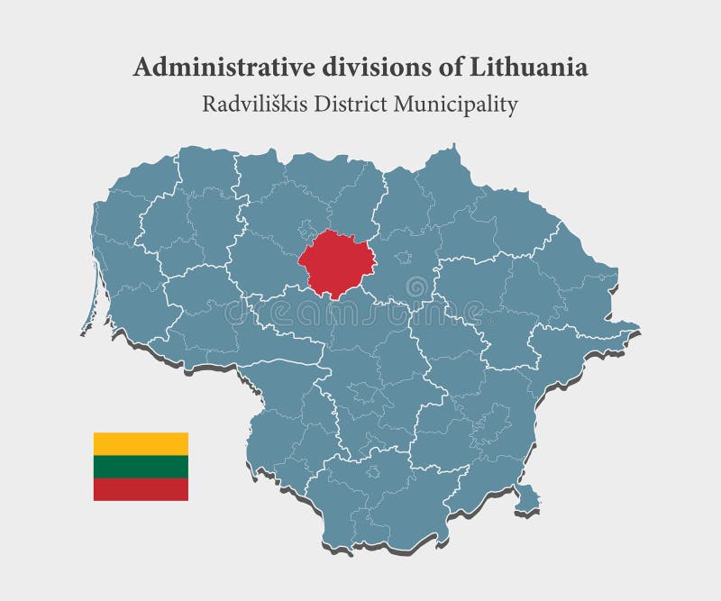 Map Lithuania Radviliskis District Municipality Stock Vector ...