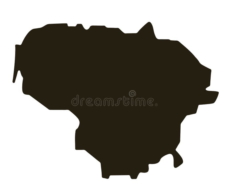Map of Lithuania. Solid Black Map Vector Illustration Stock Vector ...