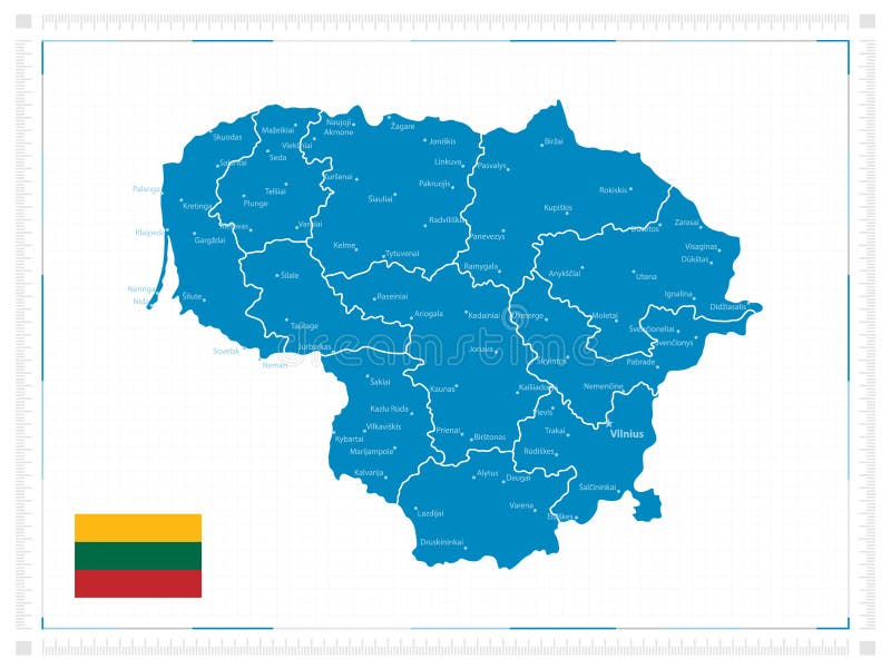 Map of Lithuania stock vector. Illustration of symbol - 254762412