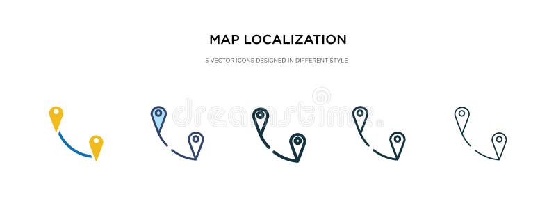 Map Localization Icon in Different Style Vector Illustration. Two ...