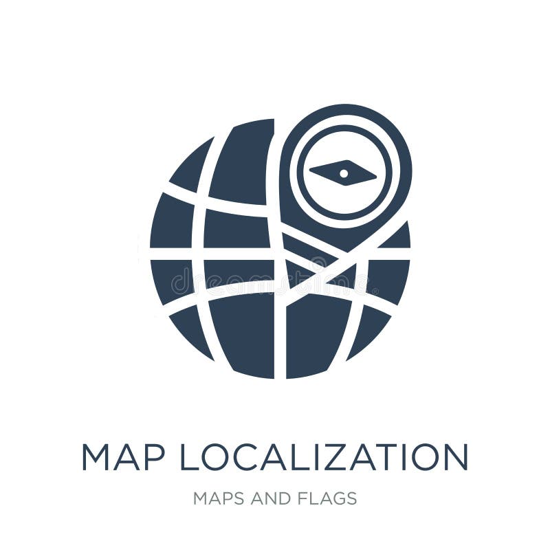 Map Localization Icon in Trendy Design Style. Map Localization Icon ...