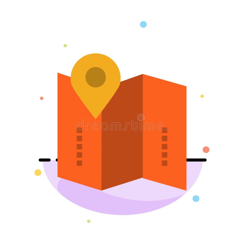 Map, Location, Directions, Location, Abstract Flat Color Icon Template ...