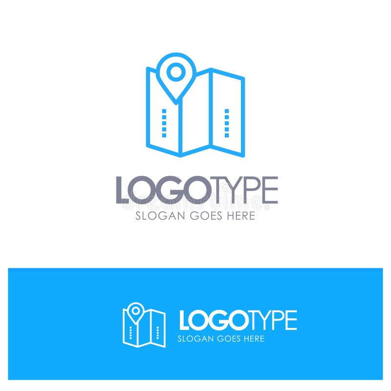 Map, Location, Directions, Location, Blue OutLine Logo with Place for ...