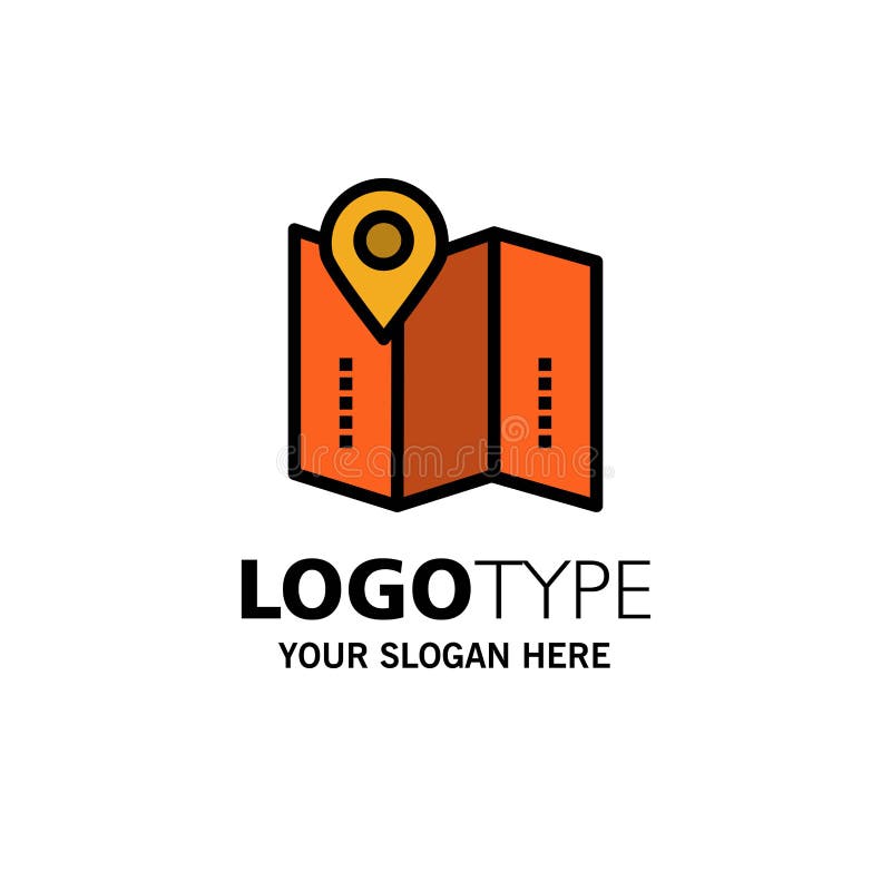 Map, Location, Directions, Location, Business Logo Template. Flat Color ...