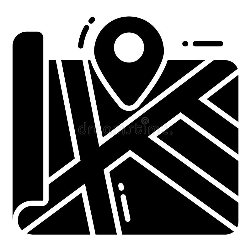 Route Map Icon Related Map Location and Navigation Black Icon. Traffic ...