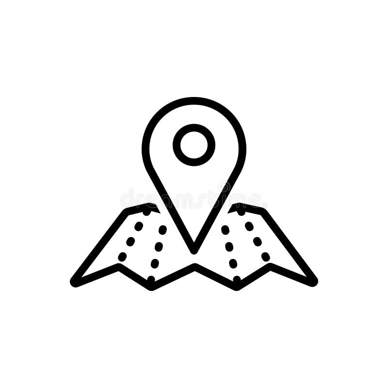 Black Line Icon for Map Location, Location and Pointer Stock Vector ...
