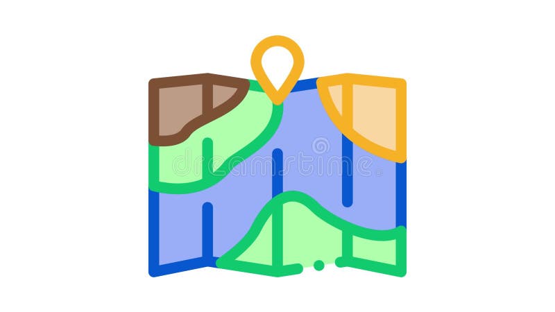 Location Icon Animation Blue Digital World Map Technology Background ...