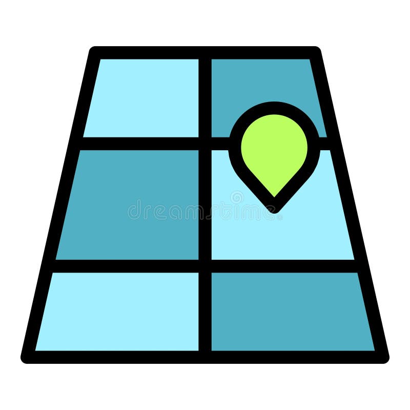 Map Location Icon Vector Flat Stock Illustration - Illustration of thin ...