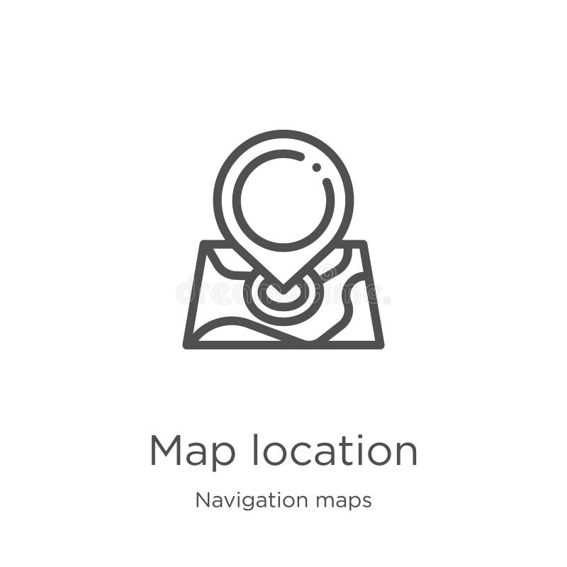 Map Location Icon Vector from Navigation Maps Collection. Thin Line Map ...