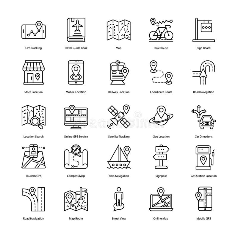 Map Location Line Vectors stock vector. Illustration of view - 153274552