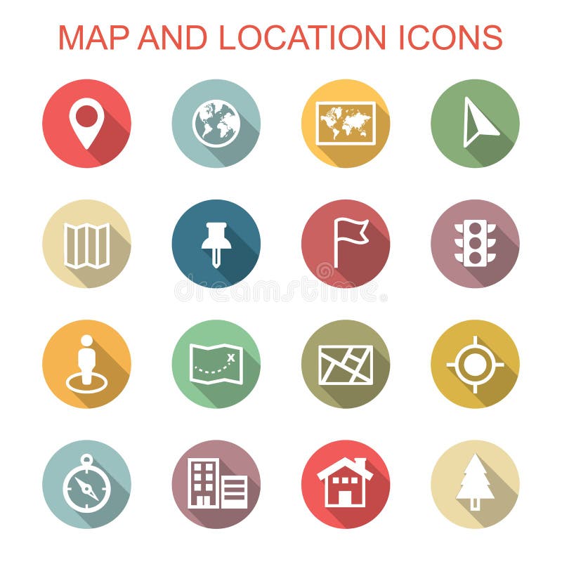 Map and location icons stock vector. Illustration of global - 56093236