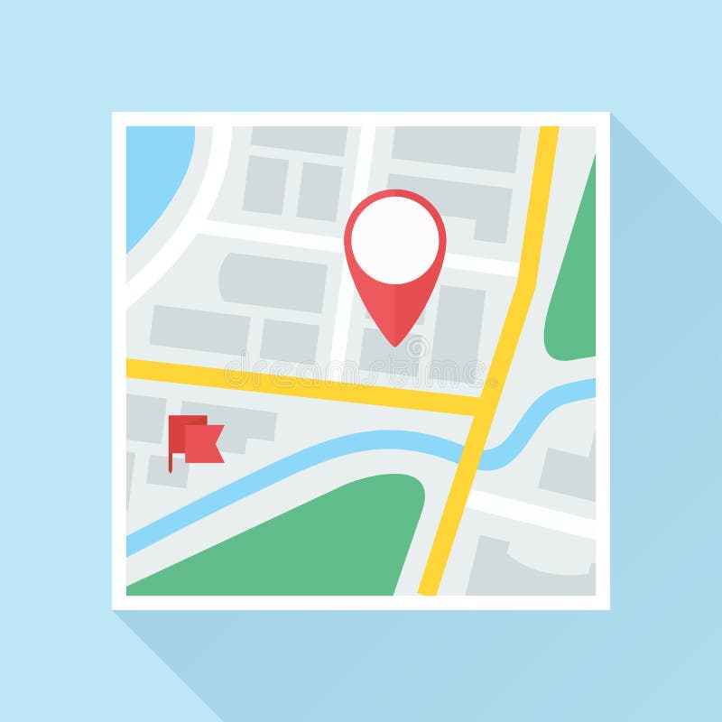 Map with Location Mark Flat Icon Stock Vector - Illustration of mark ...