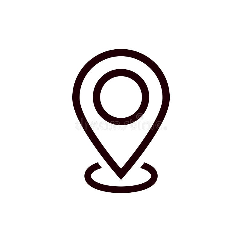 Map Location Marker Icon with Circular Center and Pointed Bottom Design ...