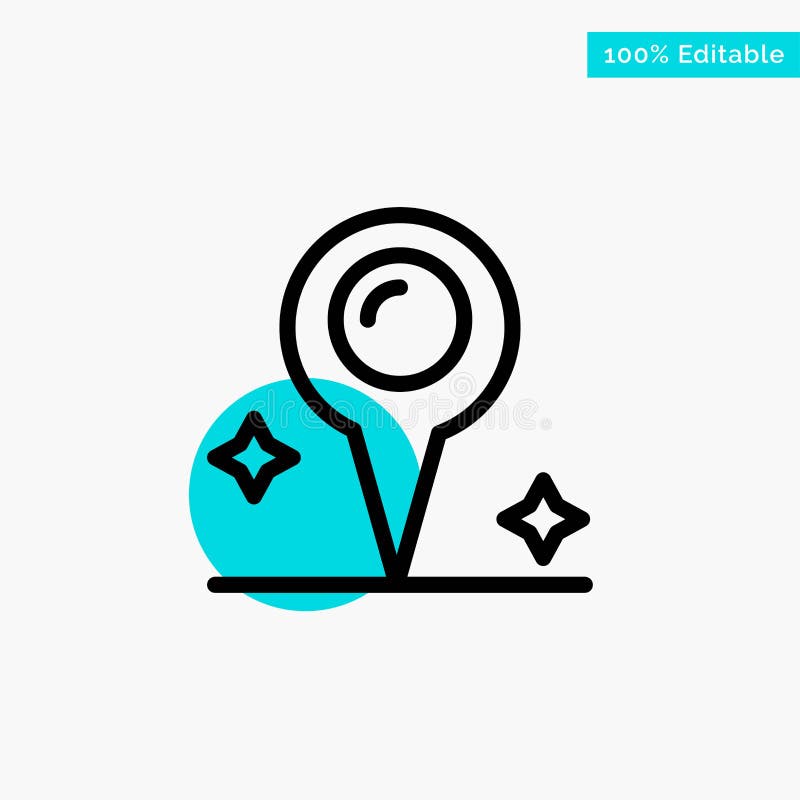 Map, Location, Marker Turquoise Highlight Circle Point Vector Icon ...