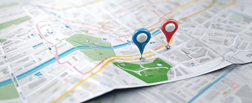 The Map with Location Markers Highlighting Important Destinations for ...