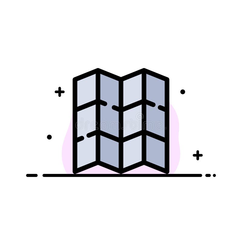 Map, Location, Motivation Business Flat Line Filled Icon Vector Banner ...