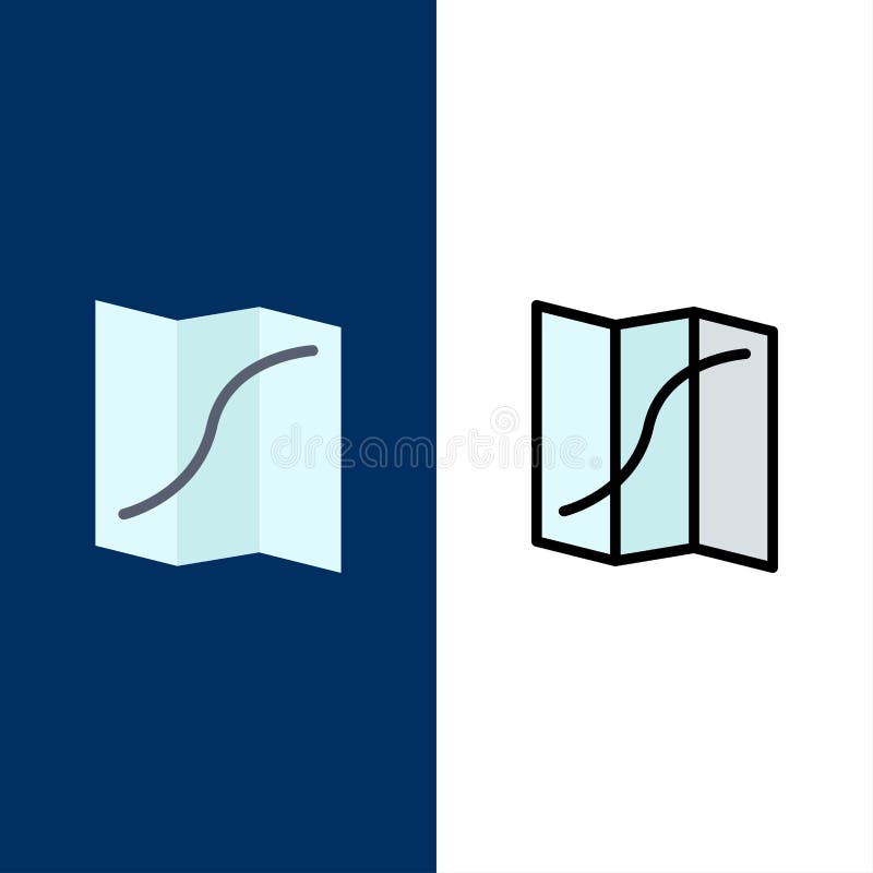 Map, Location, Navigation, Pin Icons. Flat and Line Filled Icon Set ...