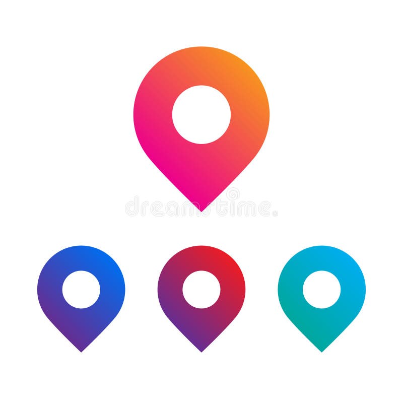 Map Location Pin Icon Set. Vector Illustration Stock Vector ...