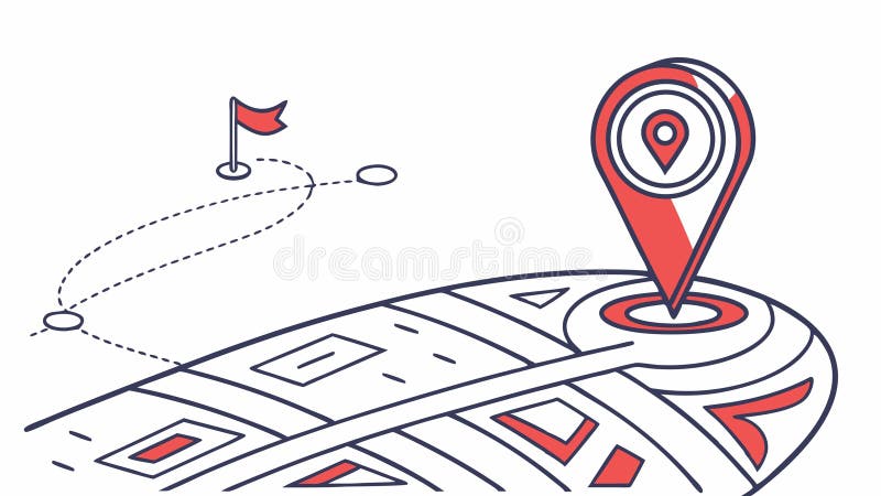 Map with Location Pin Illustration Navigation Route Design, Vector ...