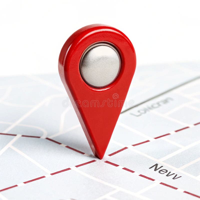 Geolocation on a Map, Marking a Destination on a Map Concept Stock ...