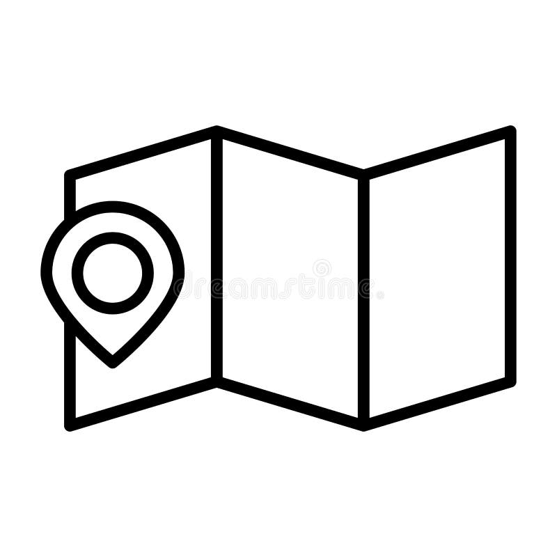 Map Location with Pin Line Icon. Vector Simple Minimal 96x96 Pictogram ...