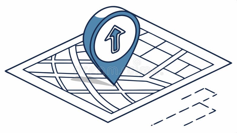 Map with Location Pin, Navigation and Location Service Symbol Vector ...