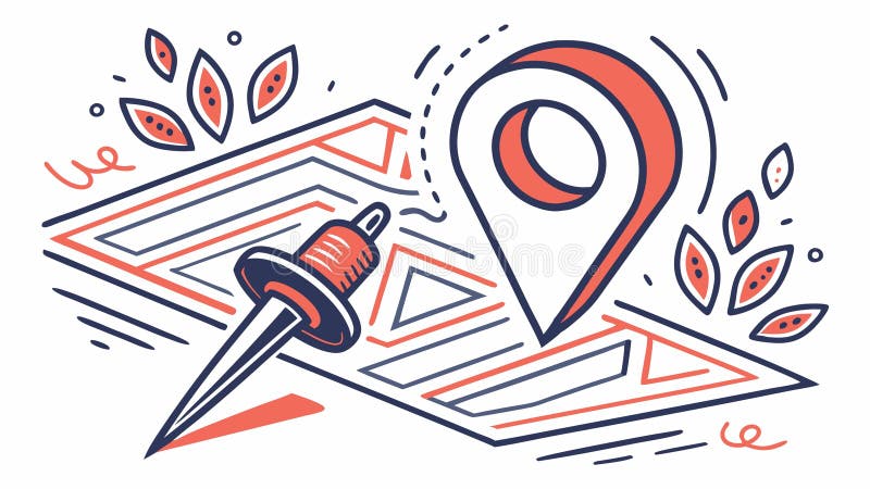 Map with Location Pin and Push Pin, Vector Design Generative AI Stock ...