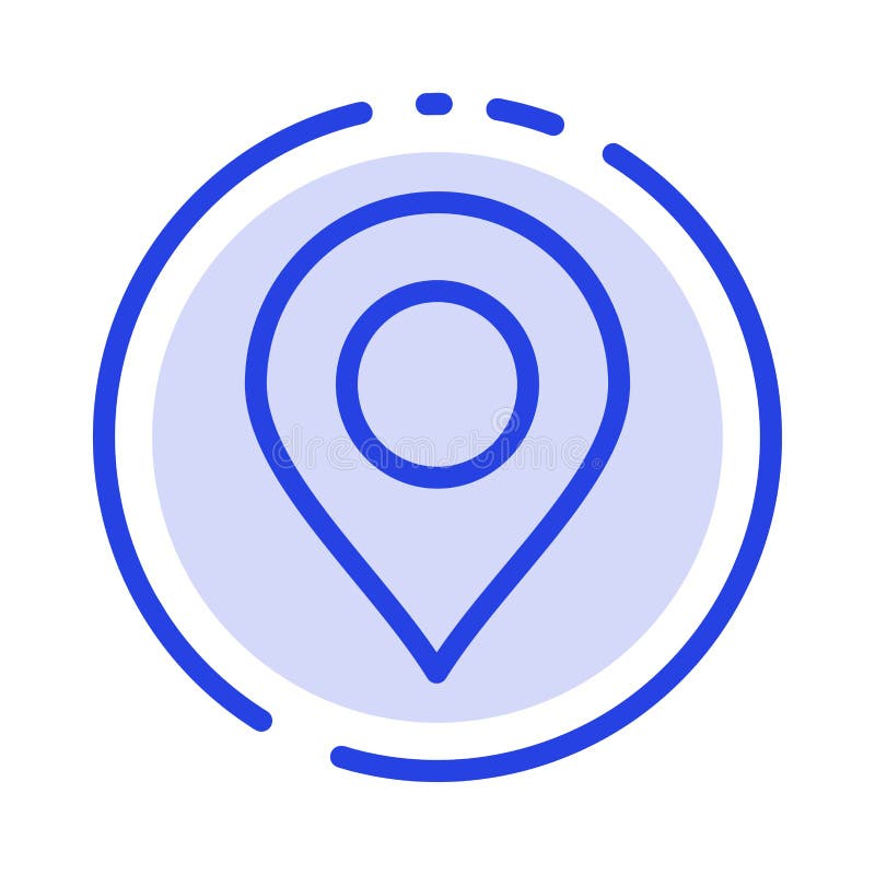 Map, Location, Pin, World Blue Dotted Line Line Icon Stock Vector ...