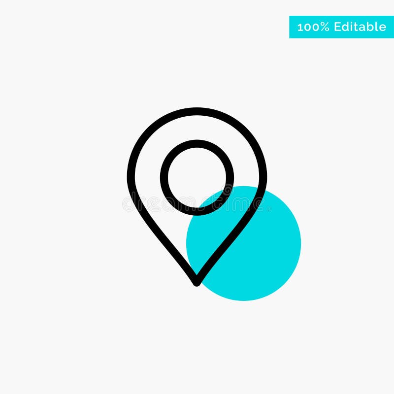Map, Location, Pin, World Turquoise Highlight Circle Point Vector Icon ...