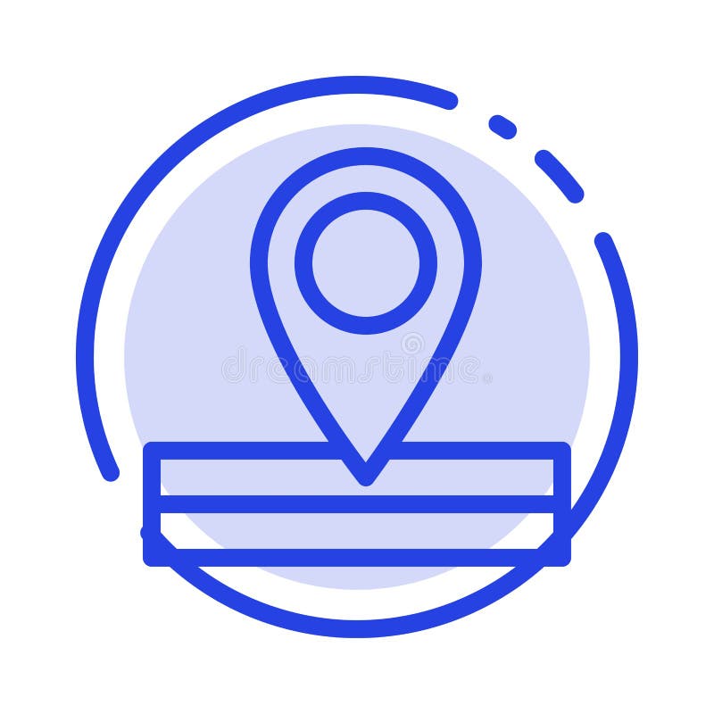 Map, Location, Place Blue Dotted Line Line Icon Stock Vector ...
