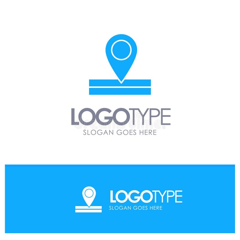 Map, Location, Place Blue Solid Logo with Place for Tagline Stock ...